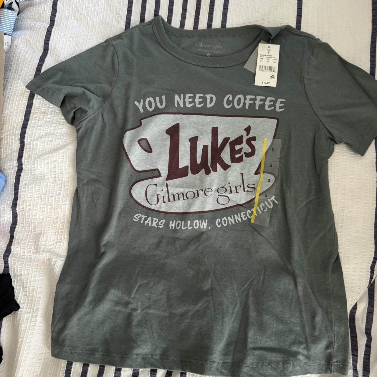Target Gilmore Girls Luke’s Coffee Green T-shirt... - Depop