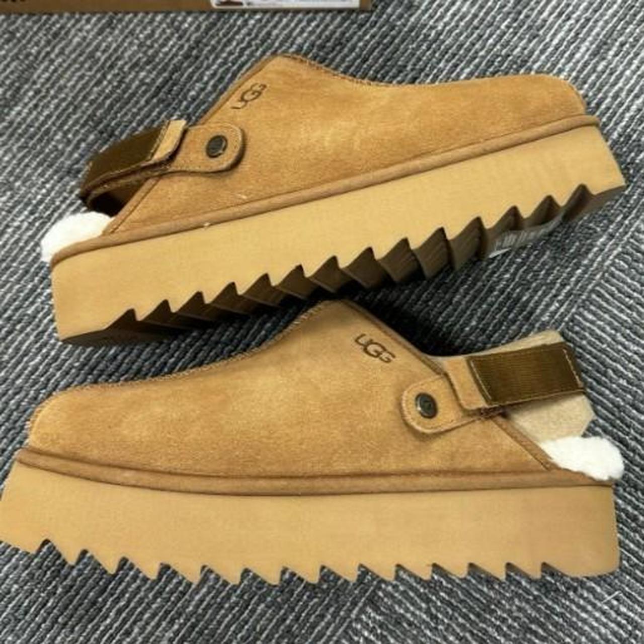 UGG LANAH CLOG PLATFORM BOOTS SLIPPERS CHESTNUT - Depop