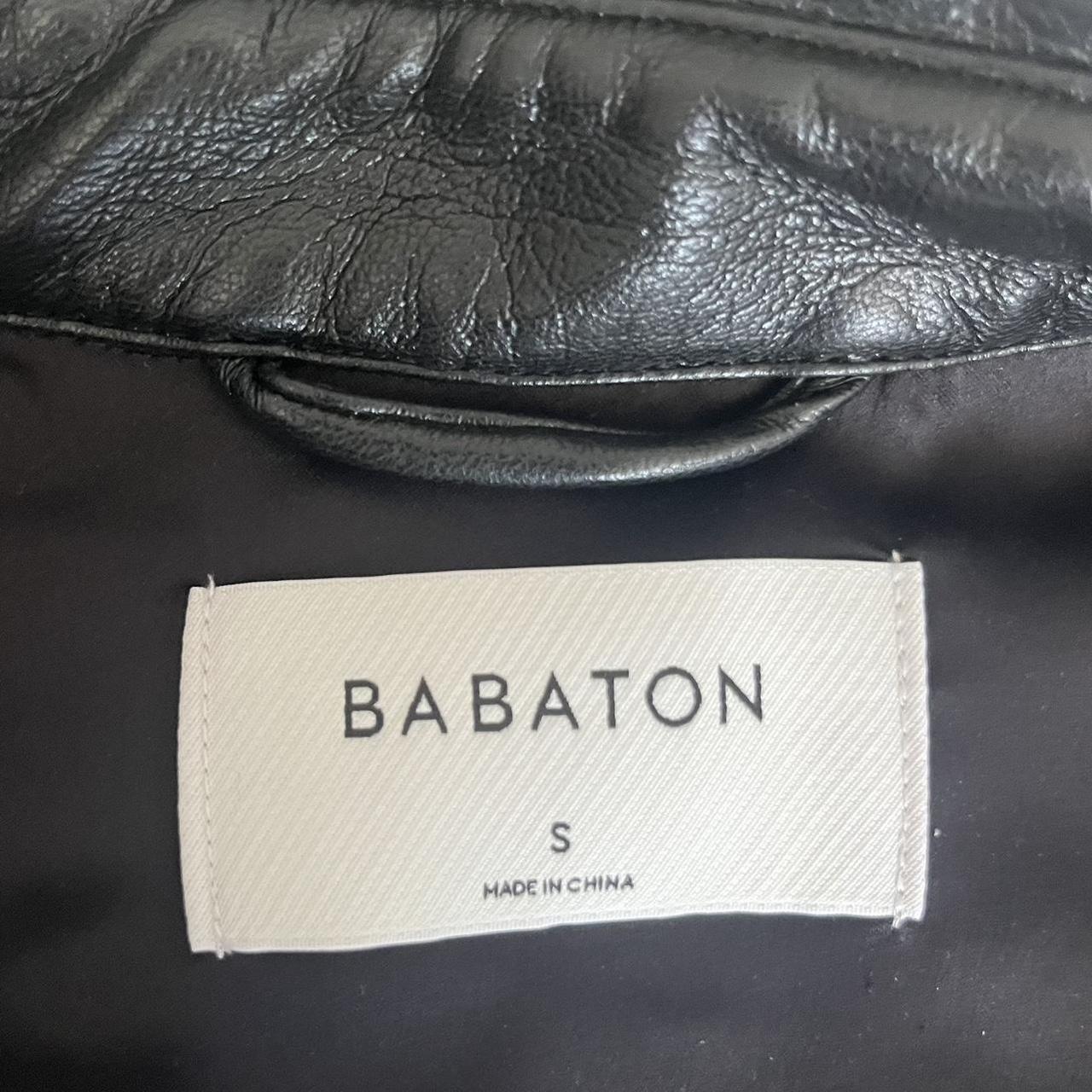 babaton - frances button up leather top - size small - Depop