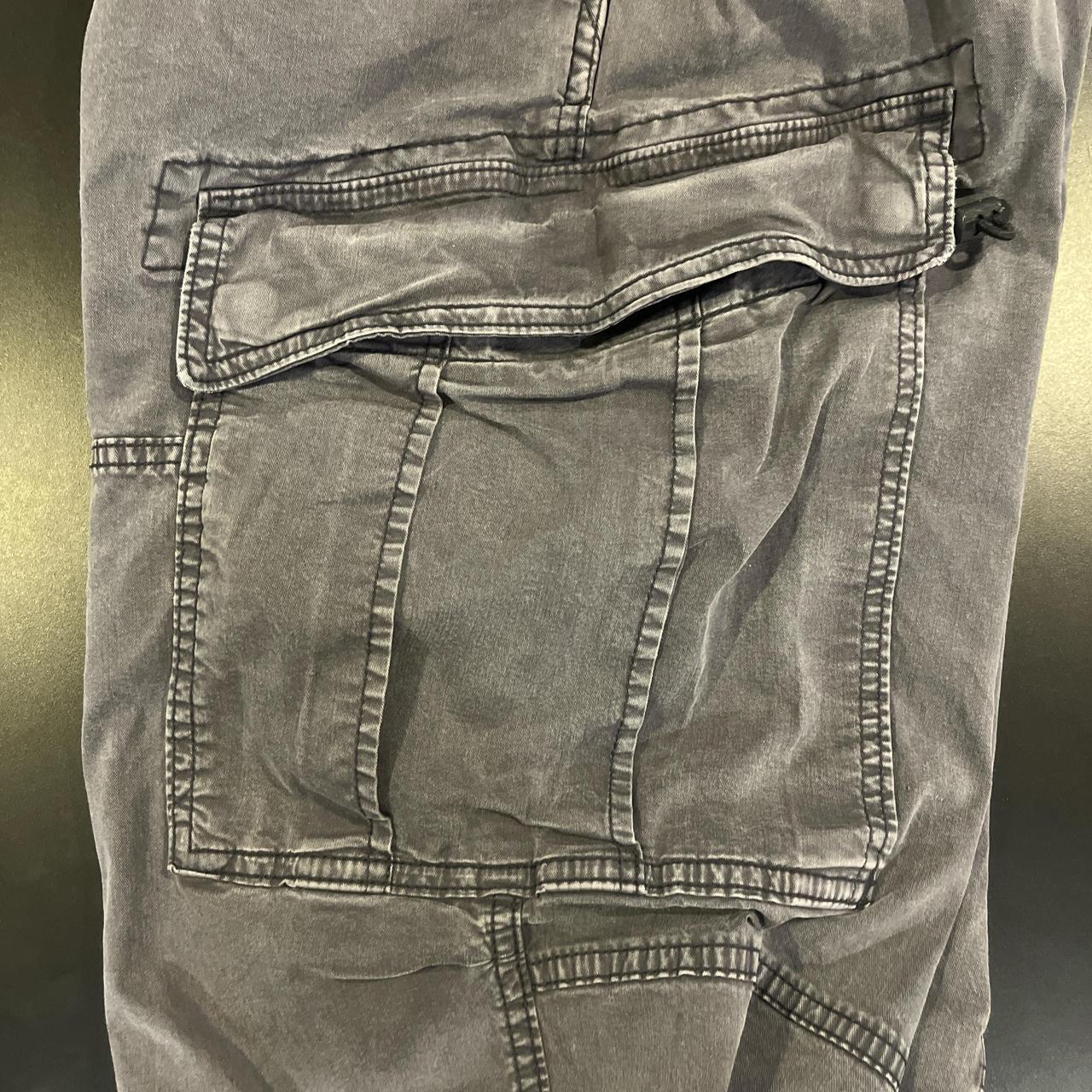 American Eagle washed gray flex baggie cargo pants,... | Depop