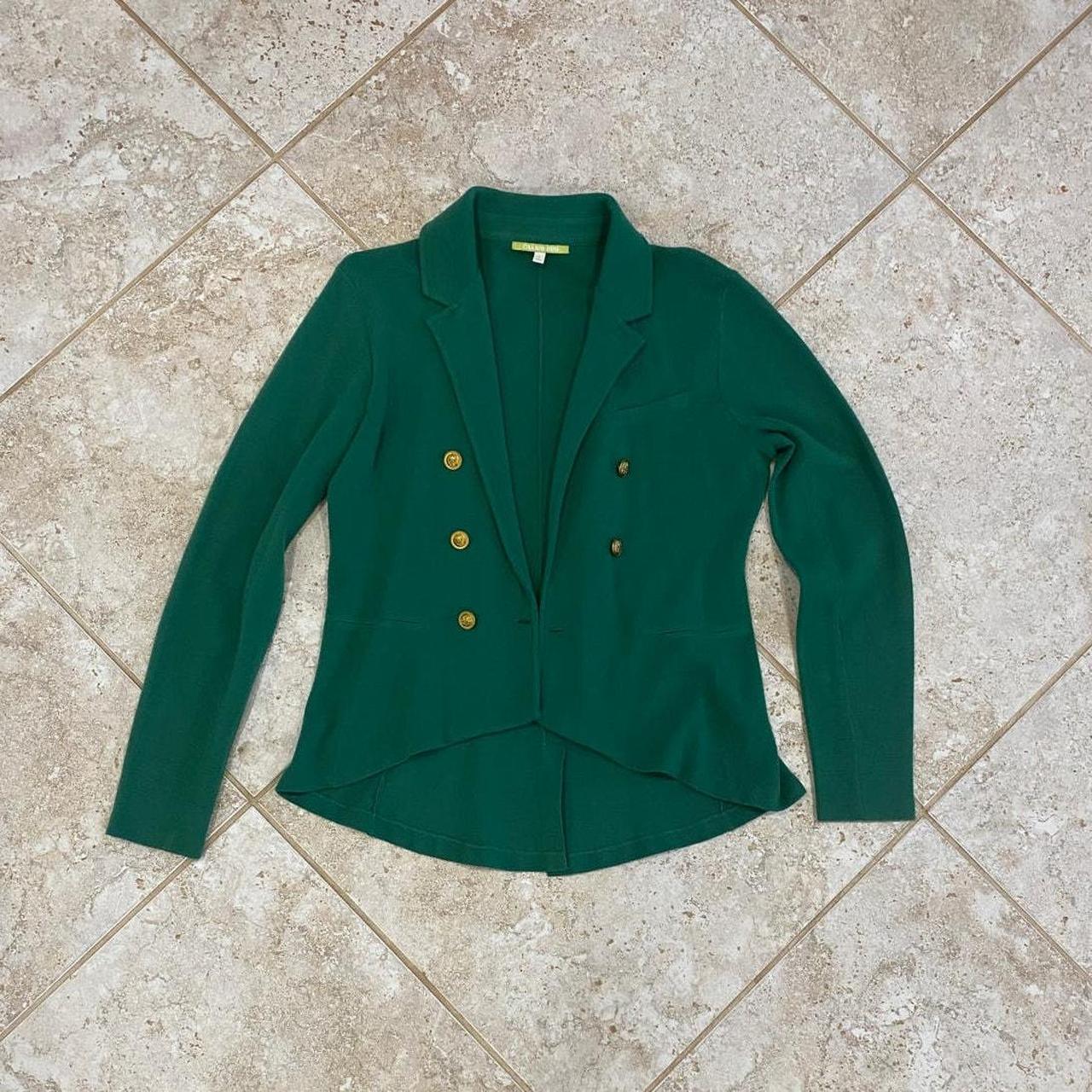 Gianni Bini Green wool blend Knit Blazer nautical... | Depop