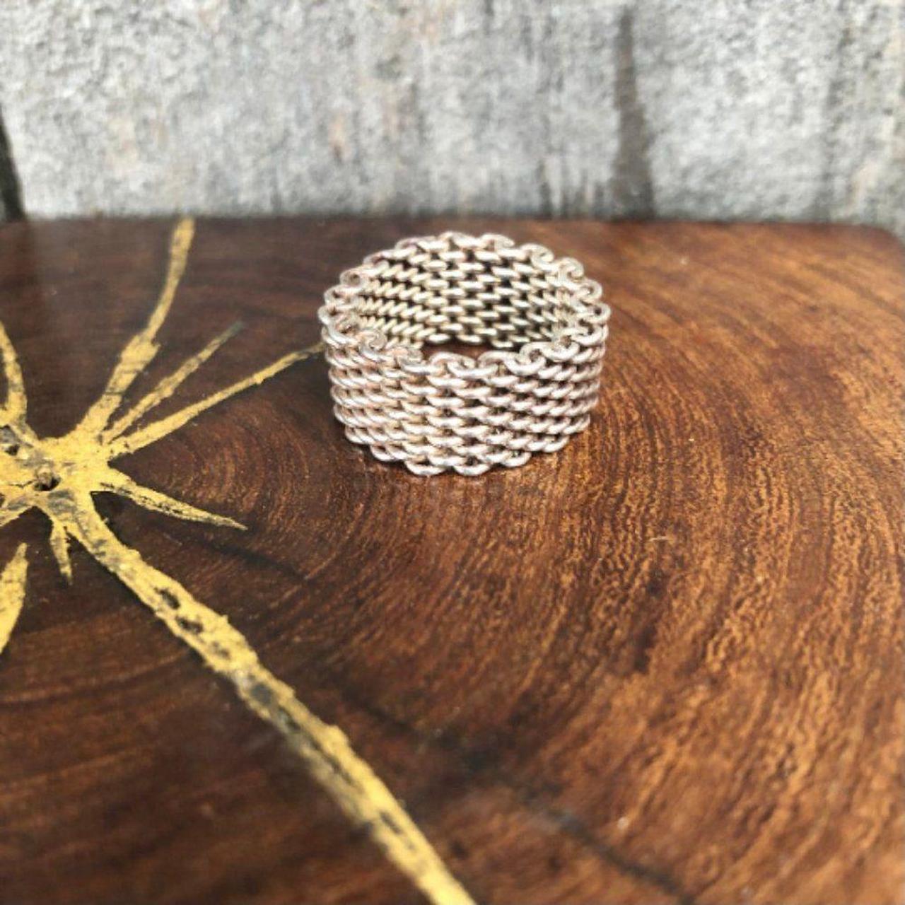 Vintage thick sterling silver chain band. Amazing... | Depop