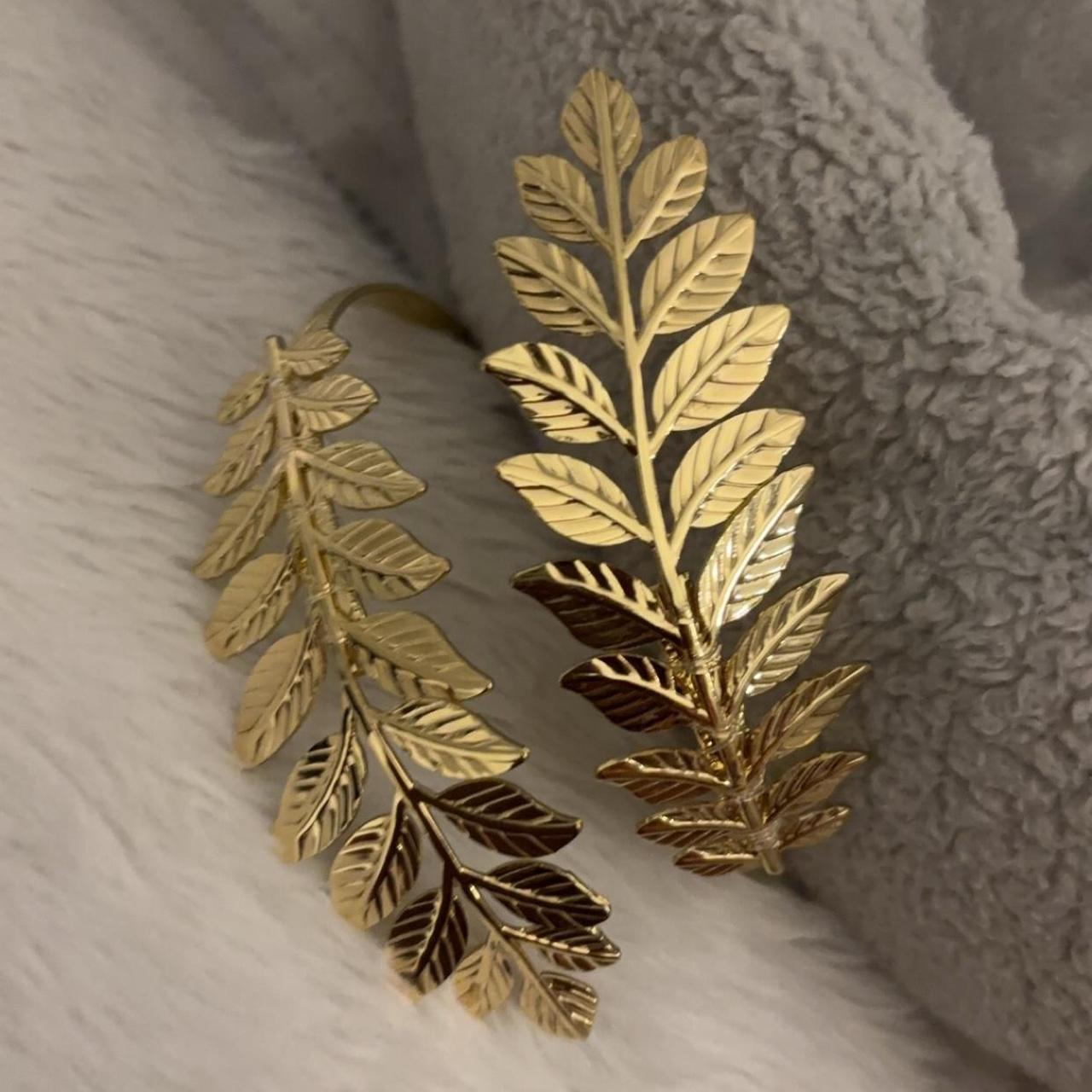 Gold leaf arm cuff- perfect for a festival or rave... | Depop