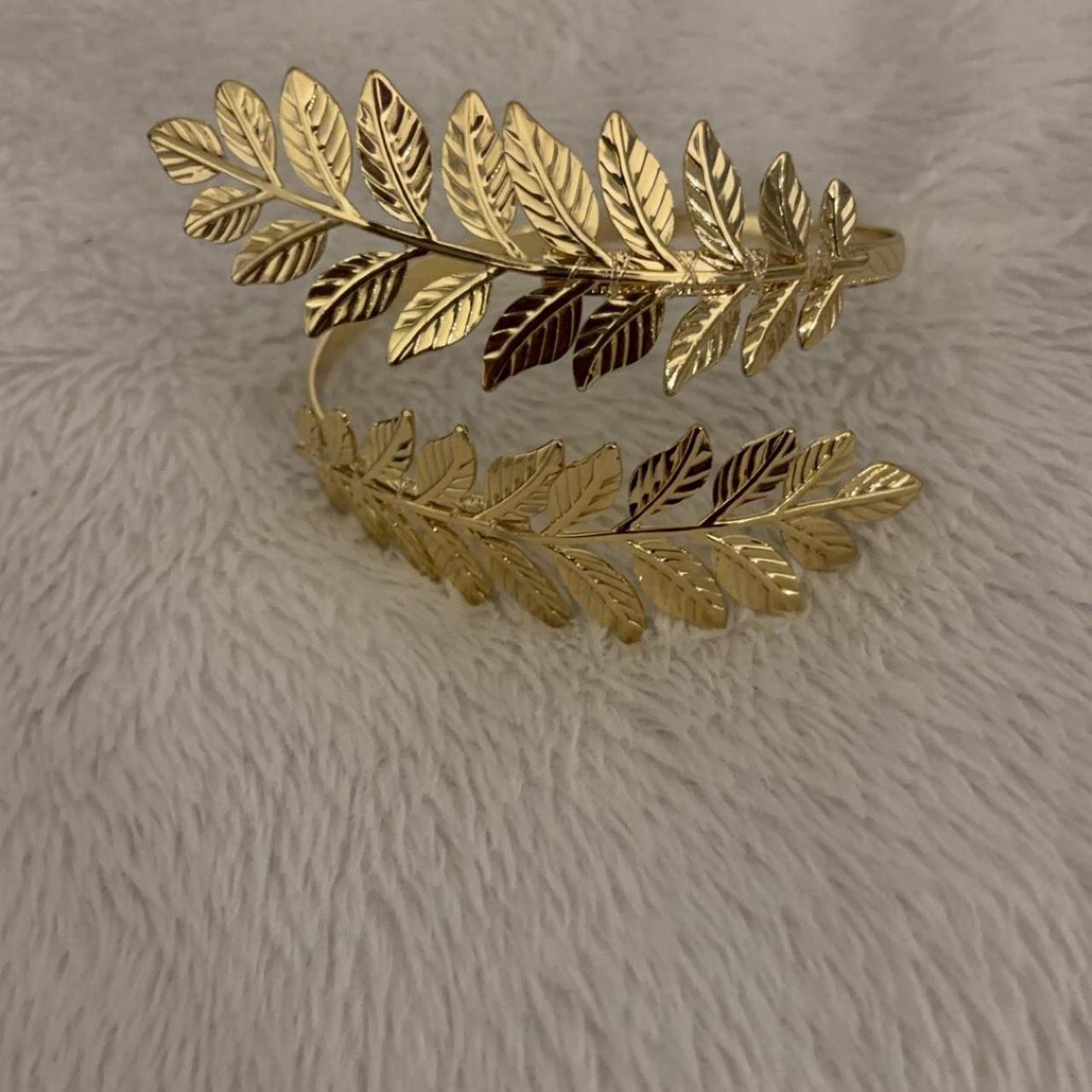 Gold leaf arm cuff- perfect for a festival or rave... | Depop