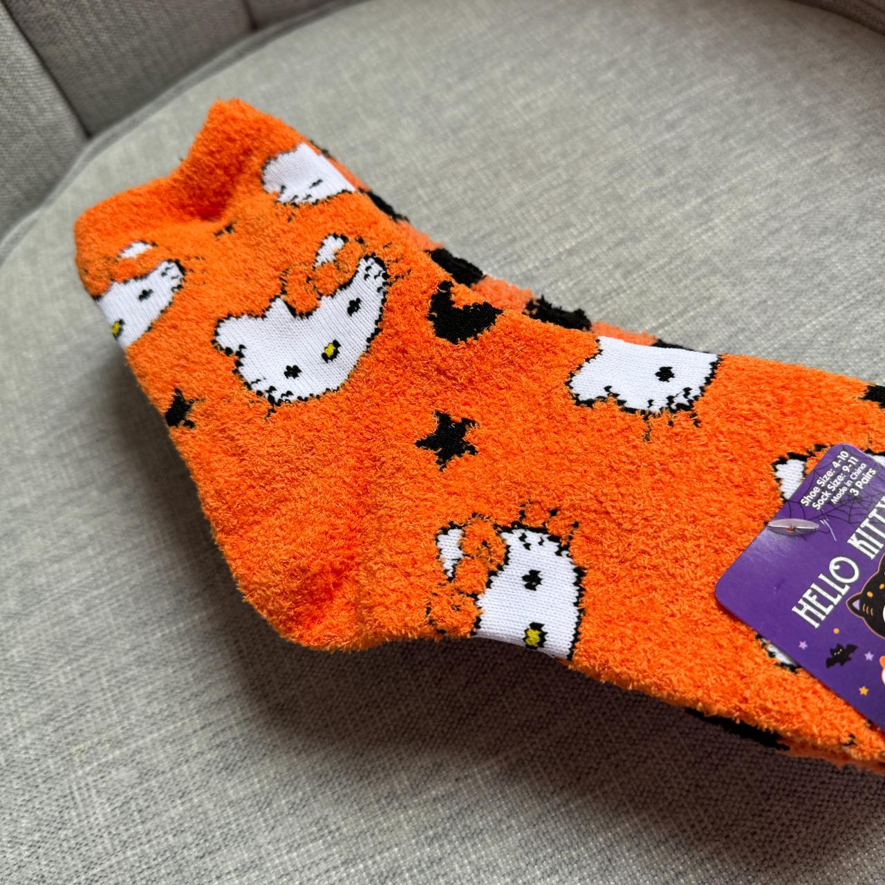 Hello Kitty Halloween Fuzzy Socks 3 Pairs Smoke free... - Depop