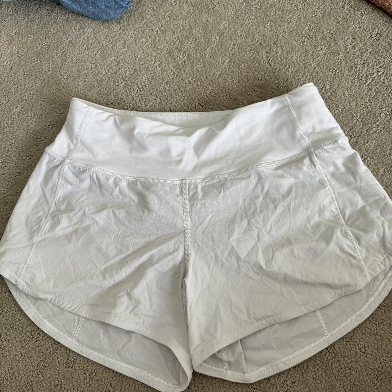 Lululemon White Speed Up Shorts - Depop