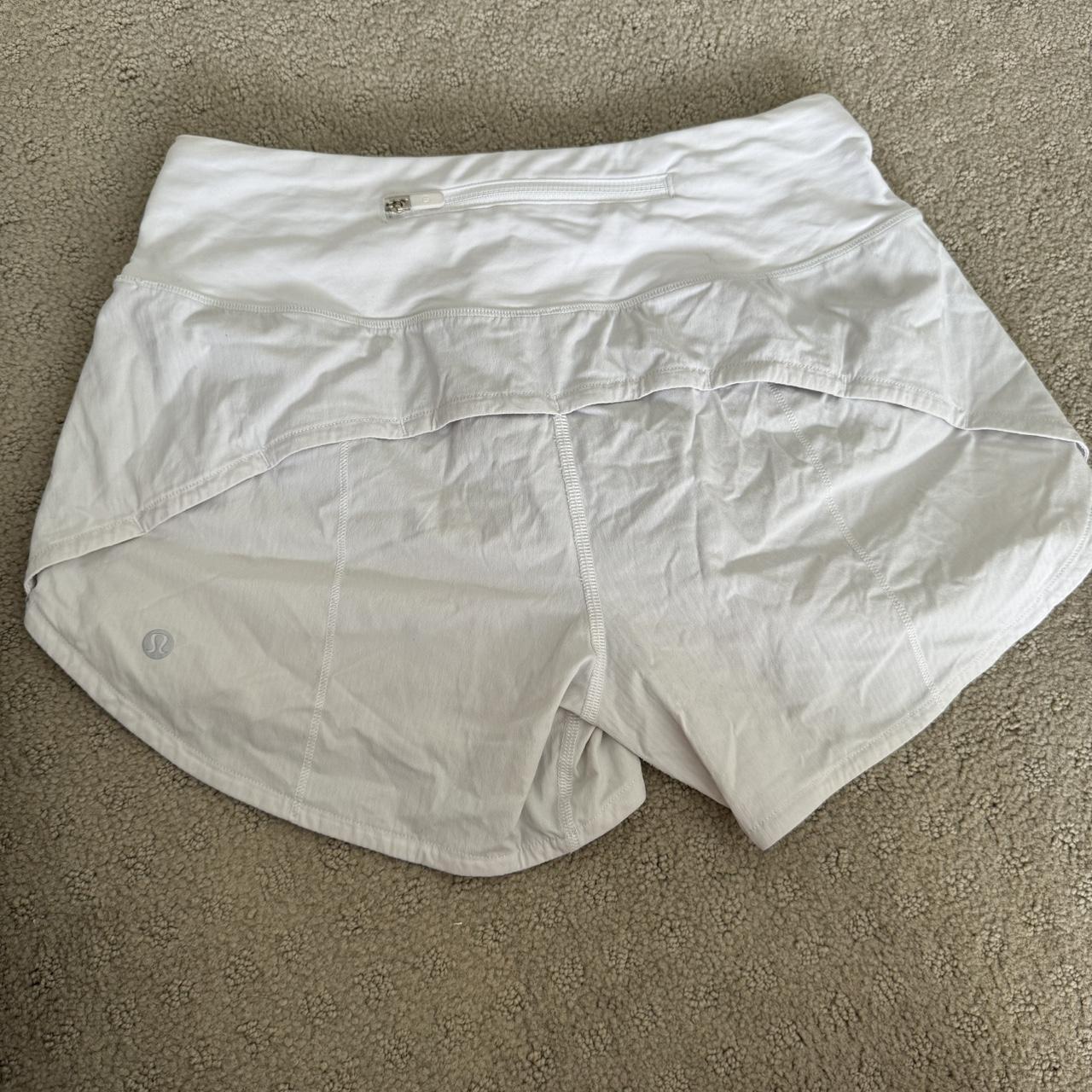 Lululemon White Speed Up Shorts - Depop