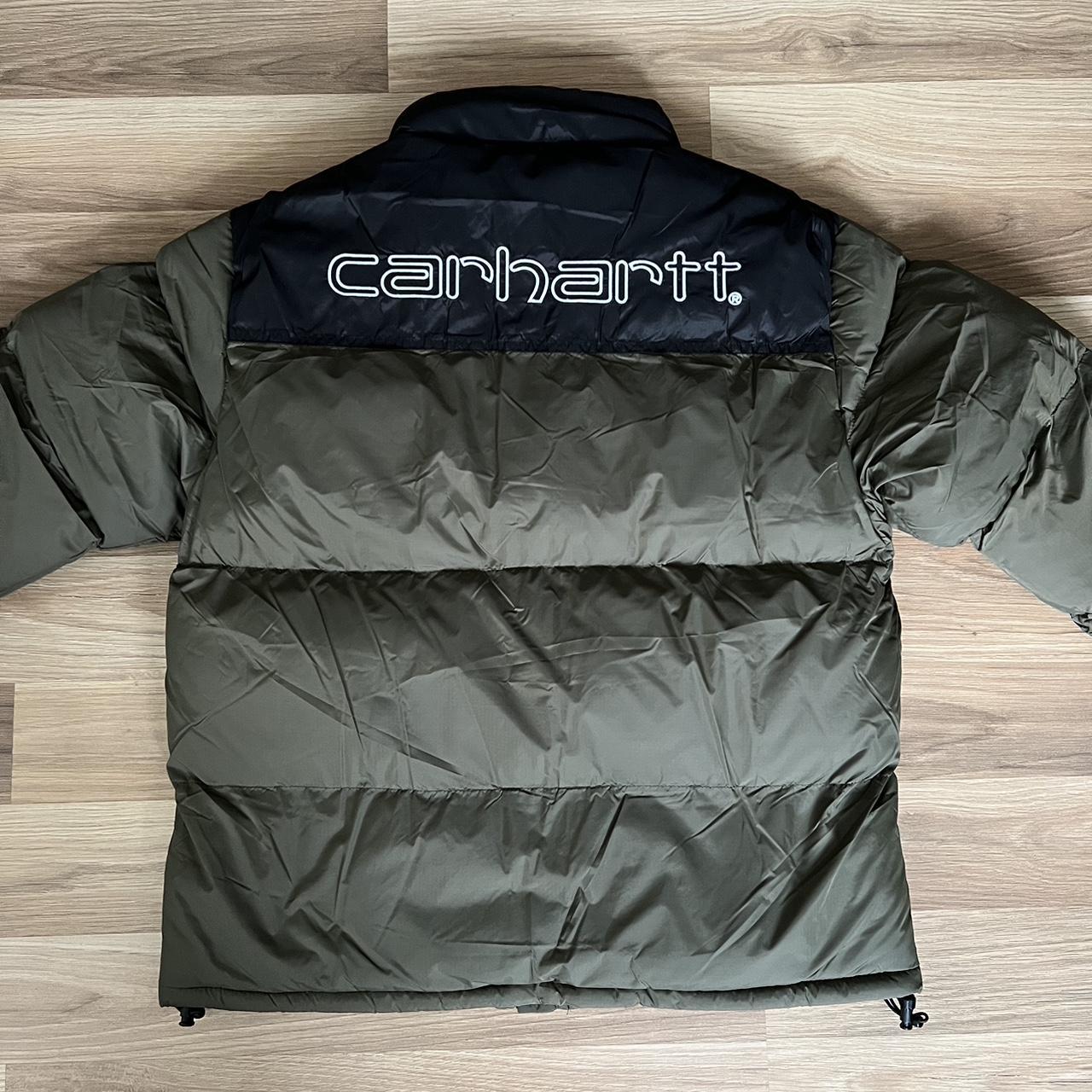 Carhartt dark green puffer jacket Size medium... - Depop