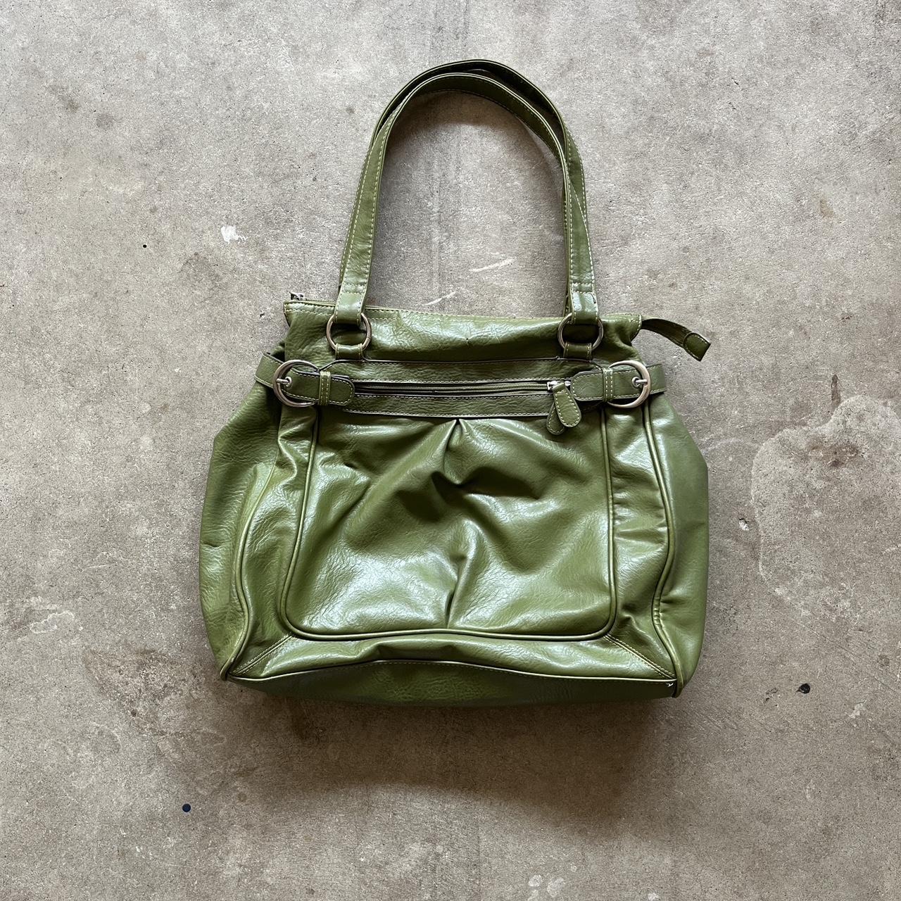 No tag olive green pleather purse straps 22”... - Depop