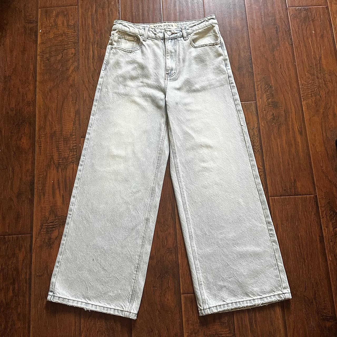 Non-Foya light blue wide leg jeans 30x30 #nonfoya... | Depop