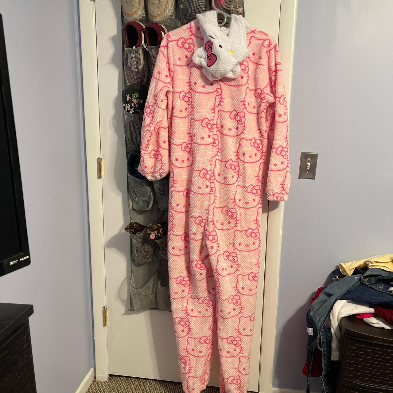 Hello Kitty pink & white onesie #HelloKitty #Onesie - Depop