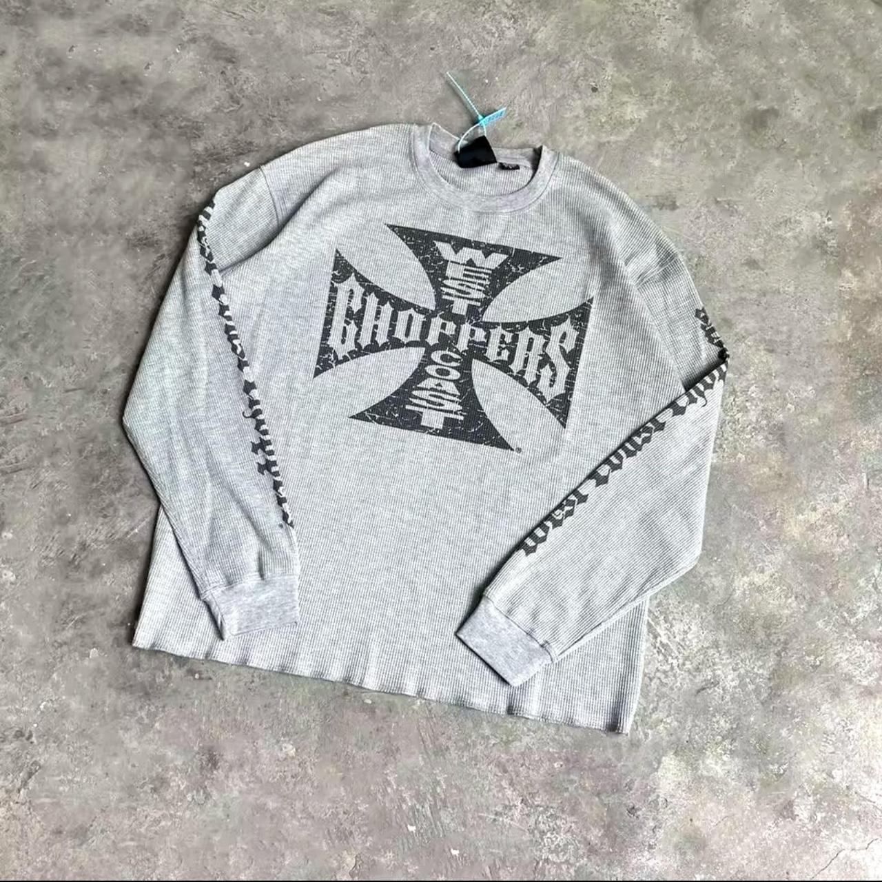 Iconic West Coast Choppers cross logo on the chest,... | Depop