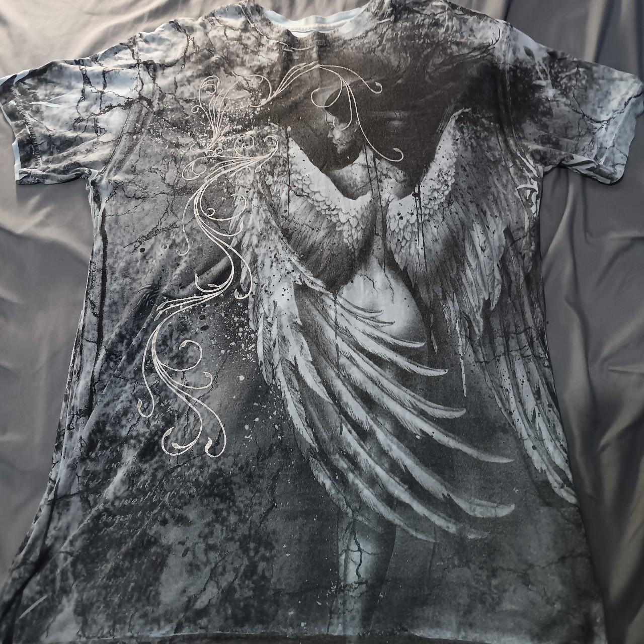 Female Angel Rare Affliction Shirt Los Angeles... - Depop