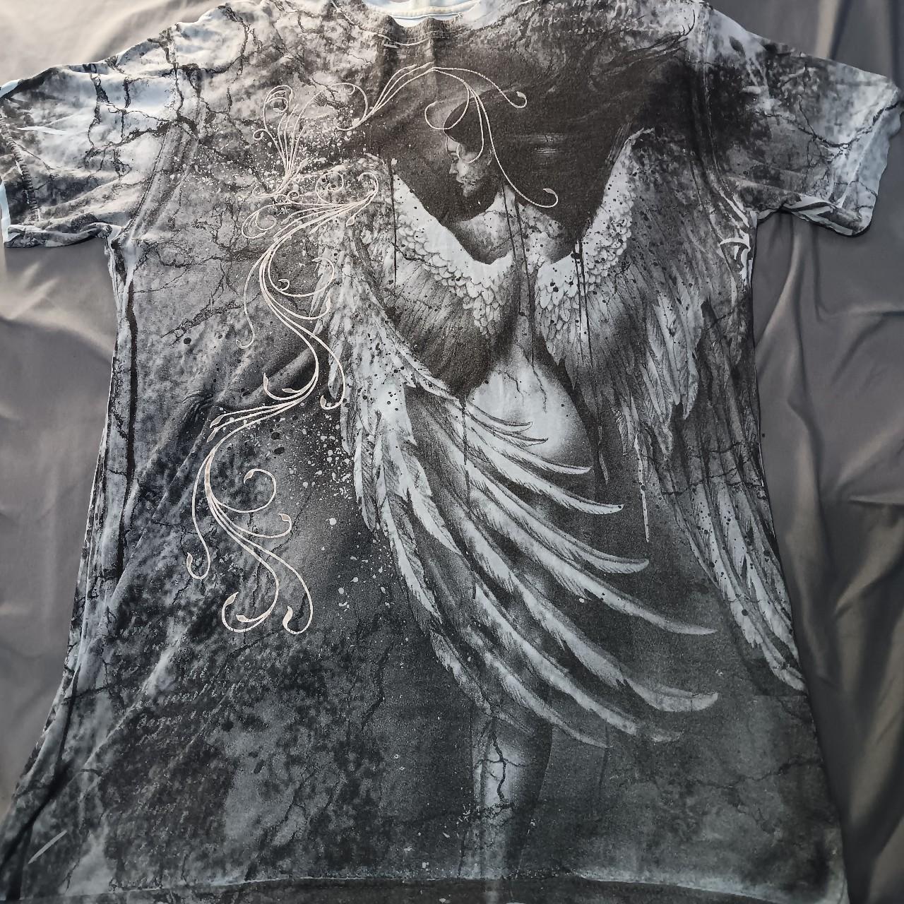 Female Angel Rare Affliction Shirt Los Angeles... - Depop