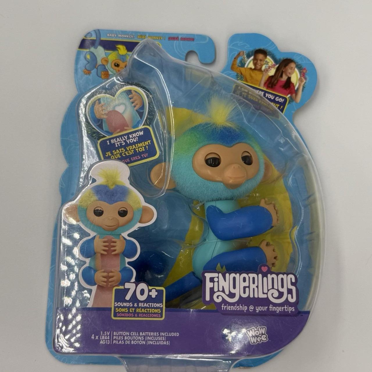 New Fingerlings Interactive Baby Monkey Leo Blue... | Depop