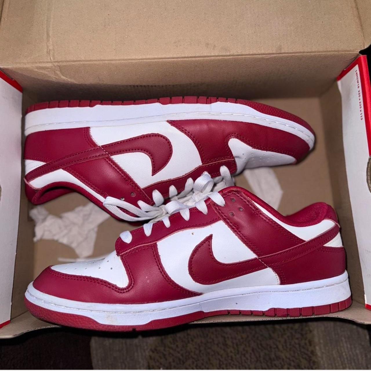 Nike Dunk Low Retro Red White trainers #nike... | Depop