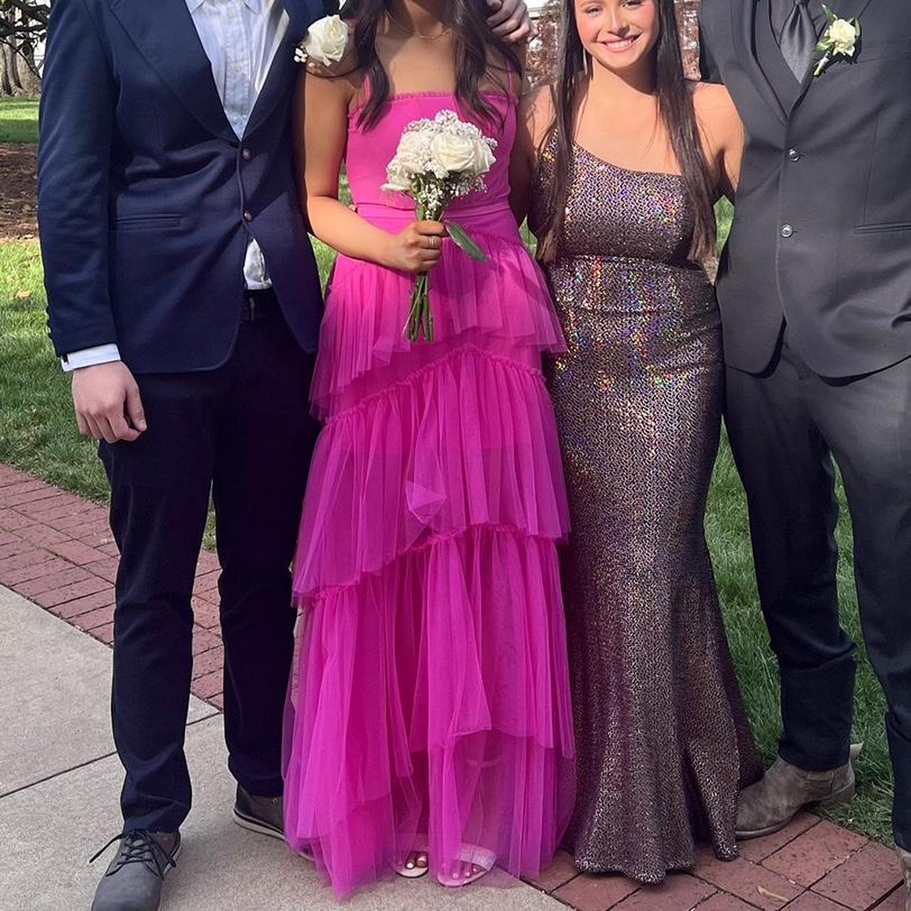 DILLARDS PINK PROM DRESS SIZE 8 $98 - Depop