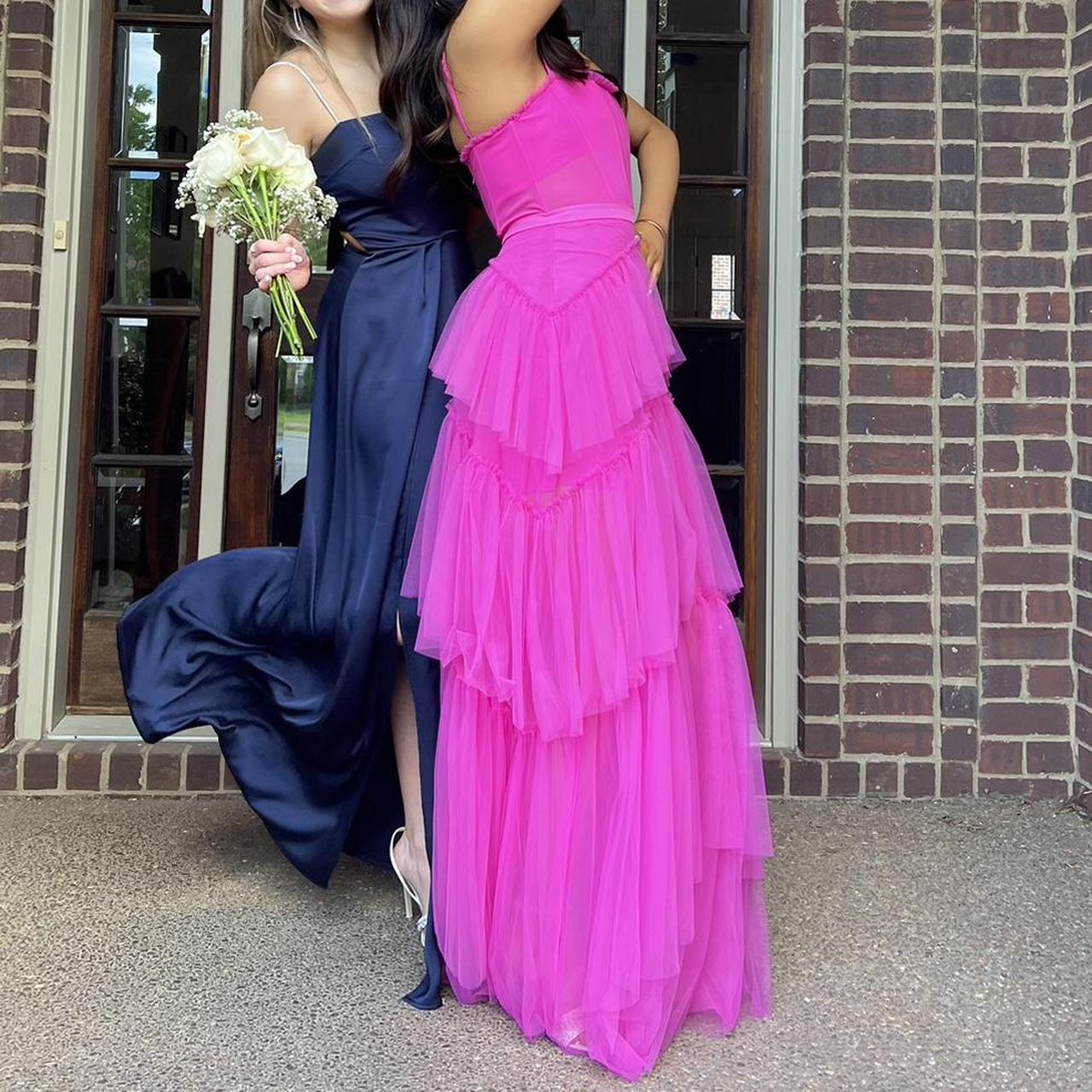 DILLARDS PINK PROM DRESS SIZE 8 $98 - Depop