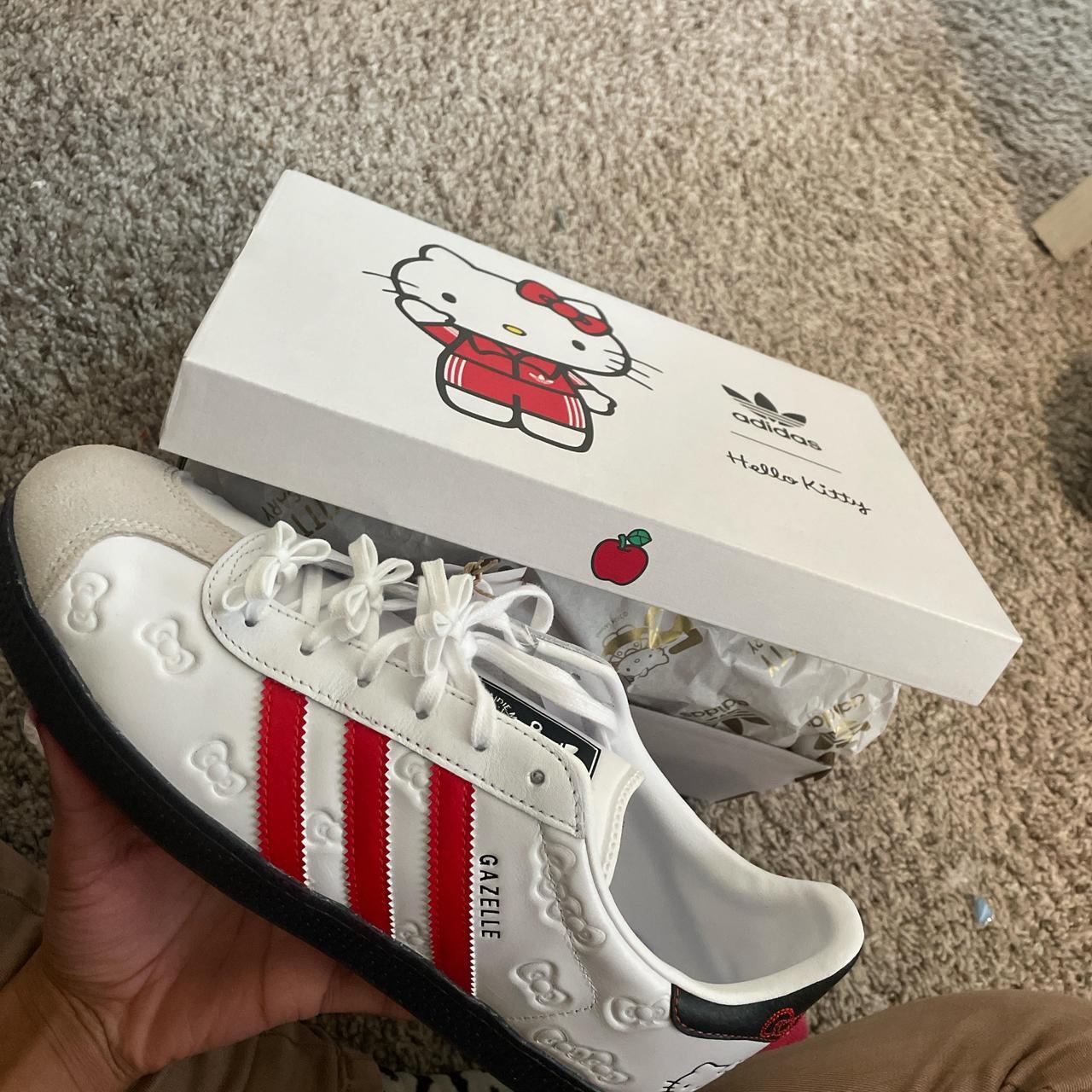 Adidas x Hello Kitty white and red Sambas ... | Depop