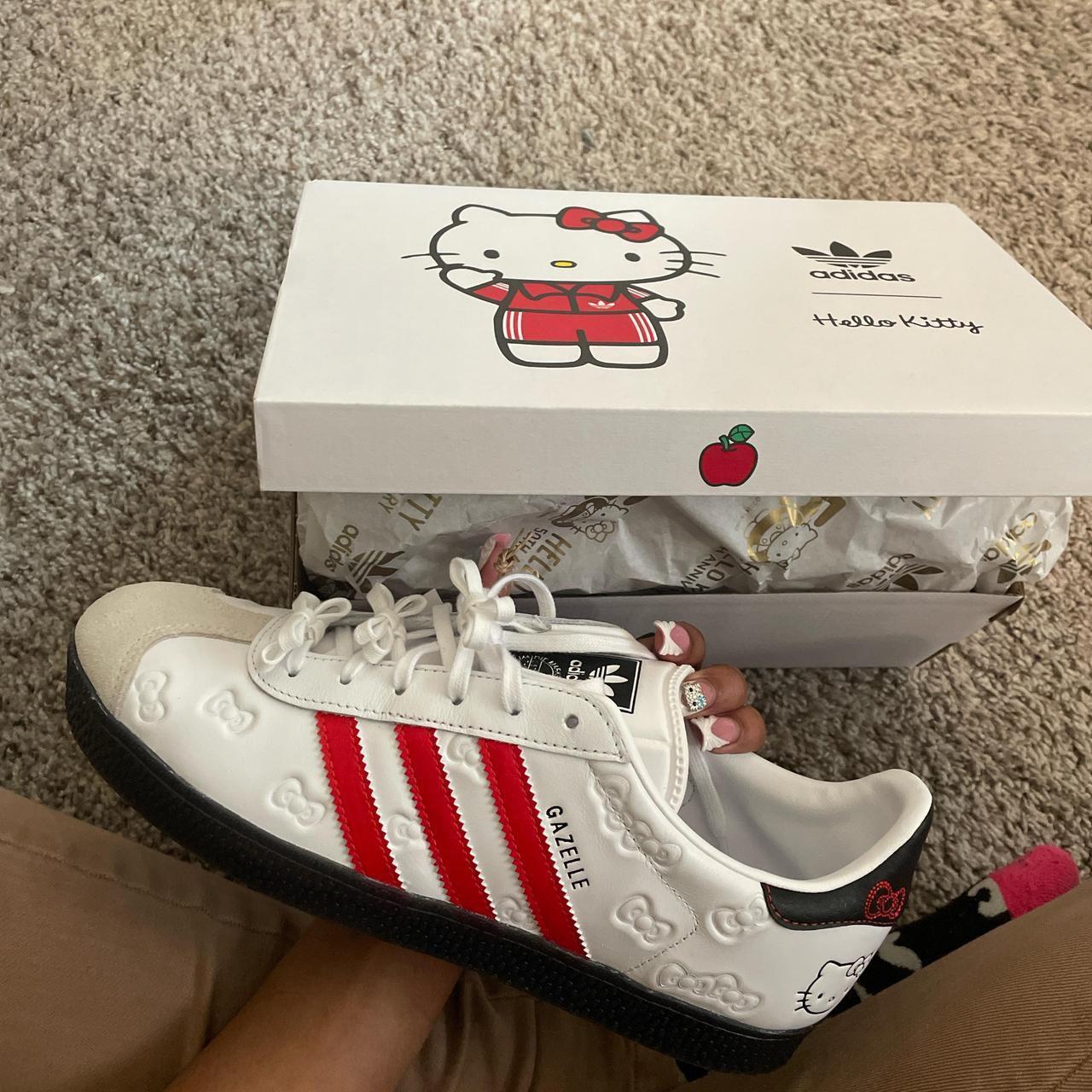 Adidas x Hello Kitty white and red Sambas ... | Depop