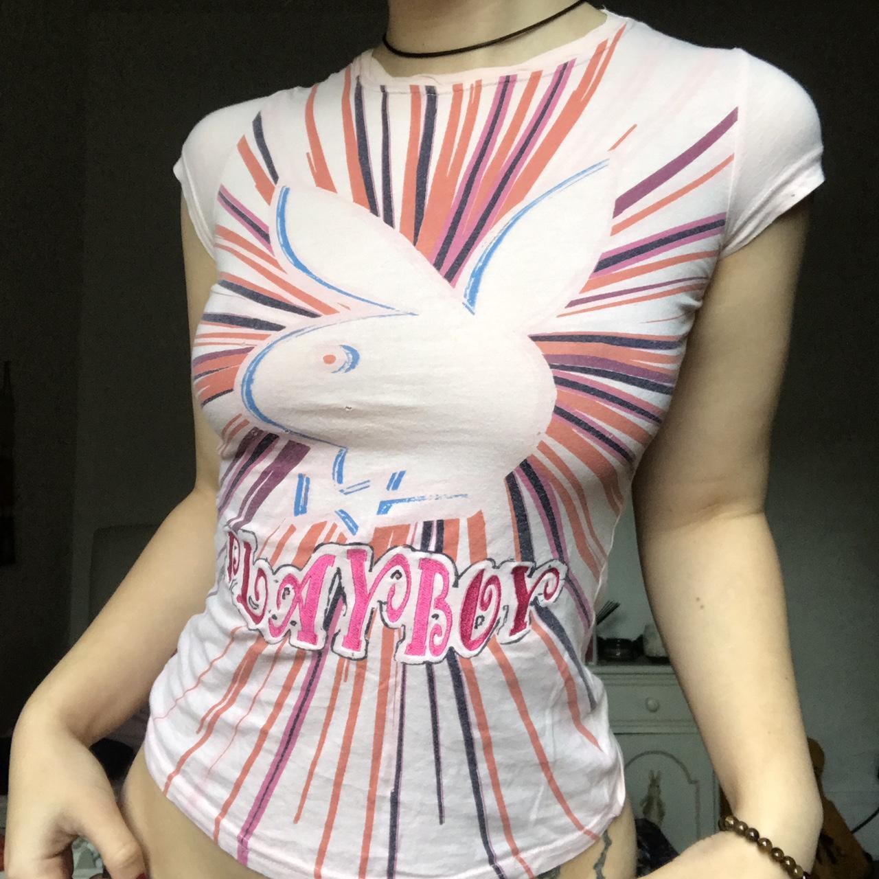 Y2k 00’s genuine pink playboy top T-shirt. Perfect... - Depop