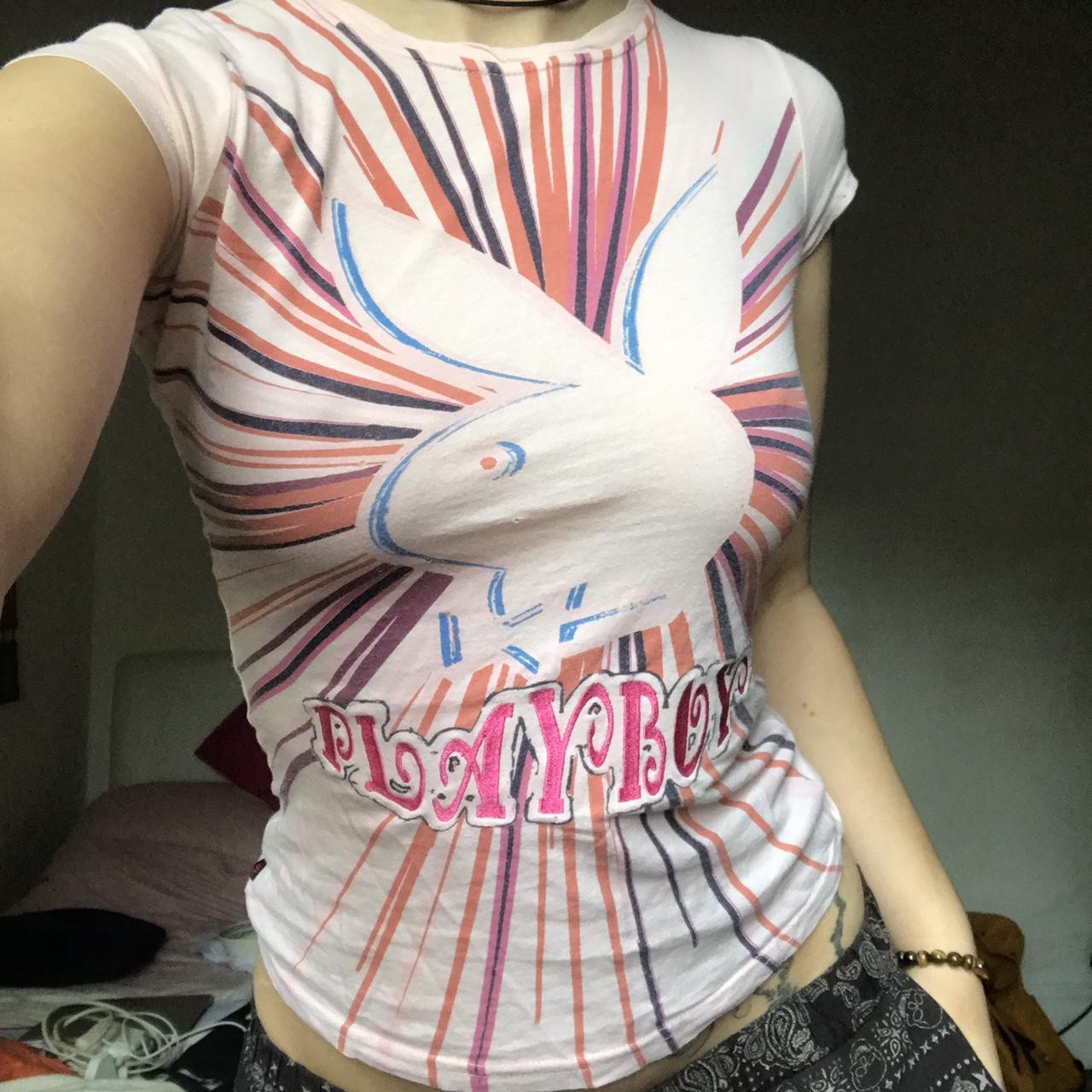 Y2k 00’s genuine pink playboy top T-shirt. Perfect... - Depop