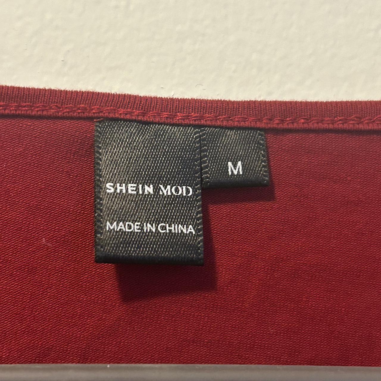 red long sleeve crop top from shein size m #shein... - Depop