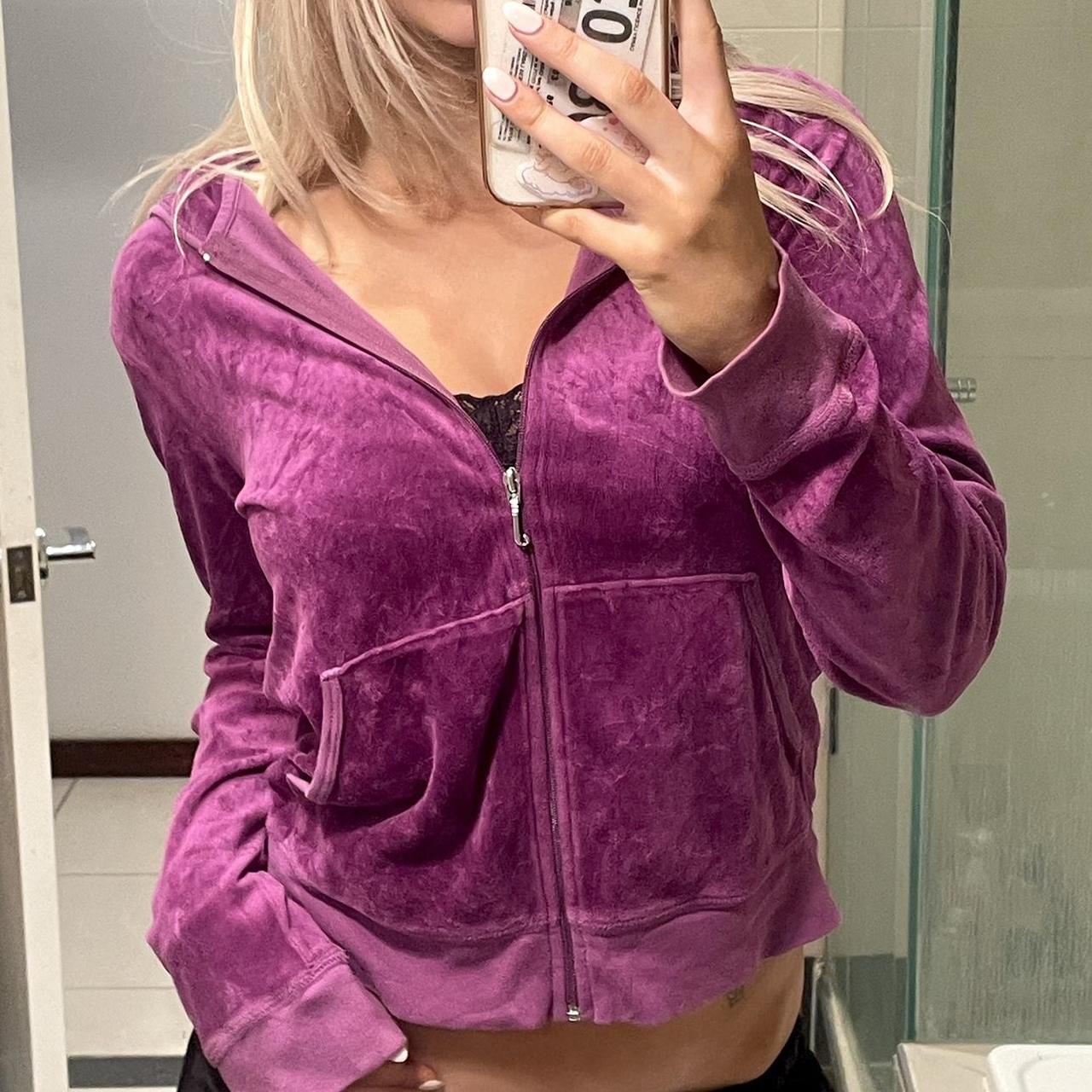 Vintage Y2K Juicy Couture Purple Velour Jacket... | Depop
