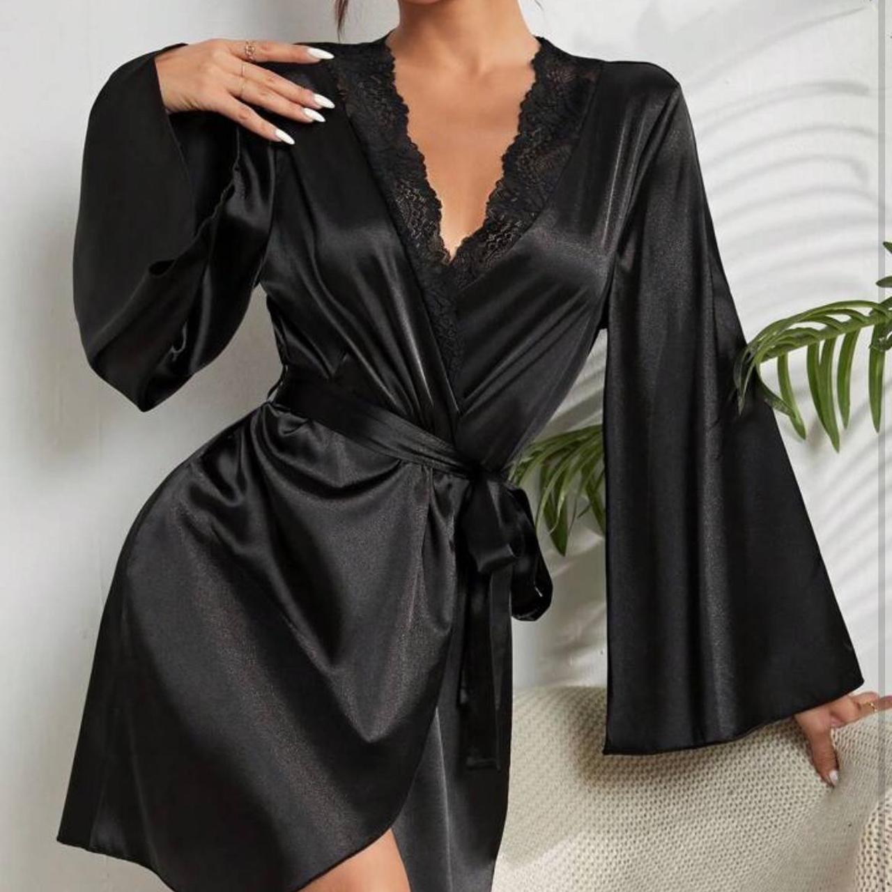 Very cute black lace robe only worn once - Depop