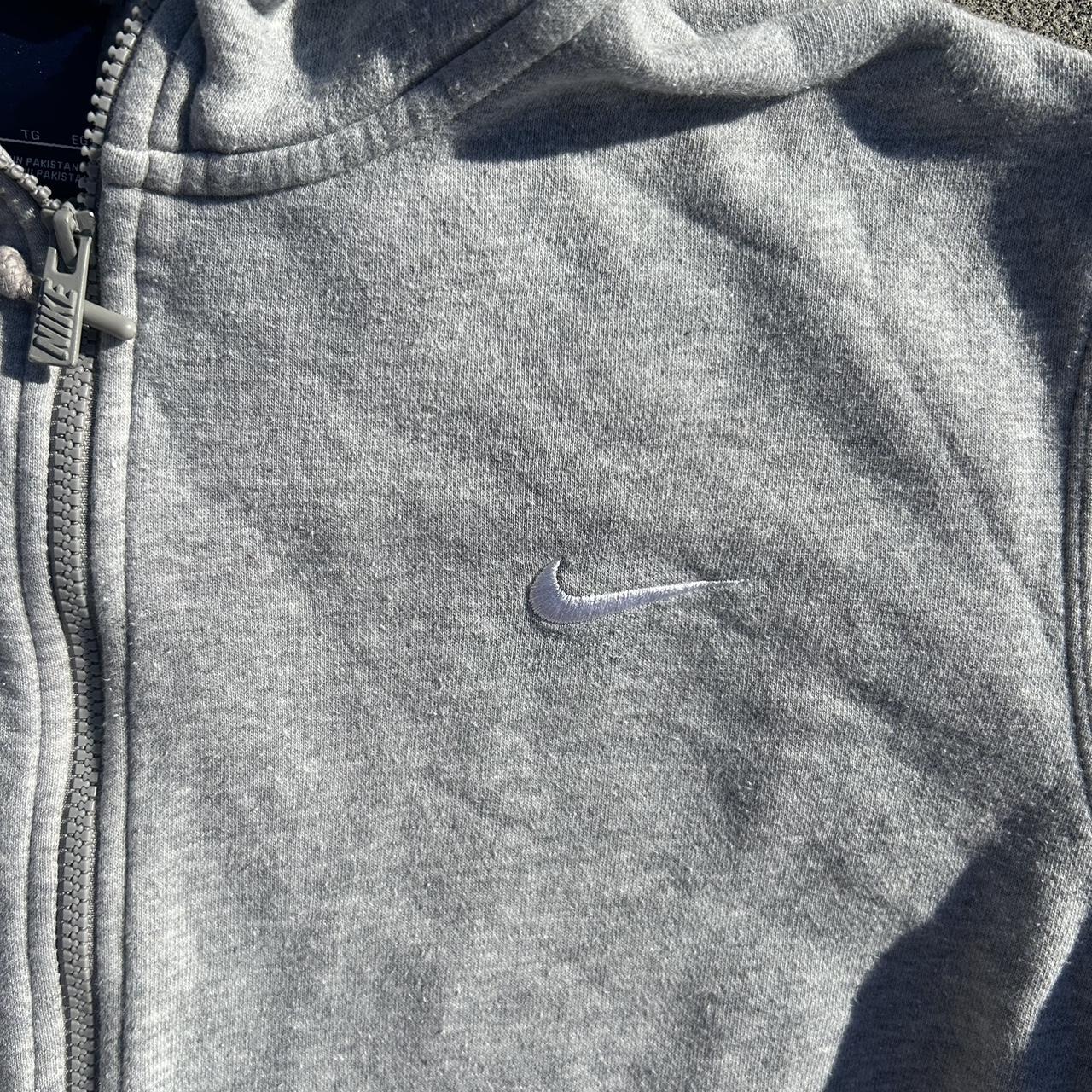 Grey Nike Zip-Up Hoodie Adult XL #Nike #ZipUp... - Depop
