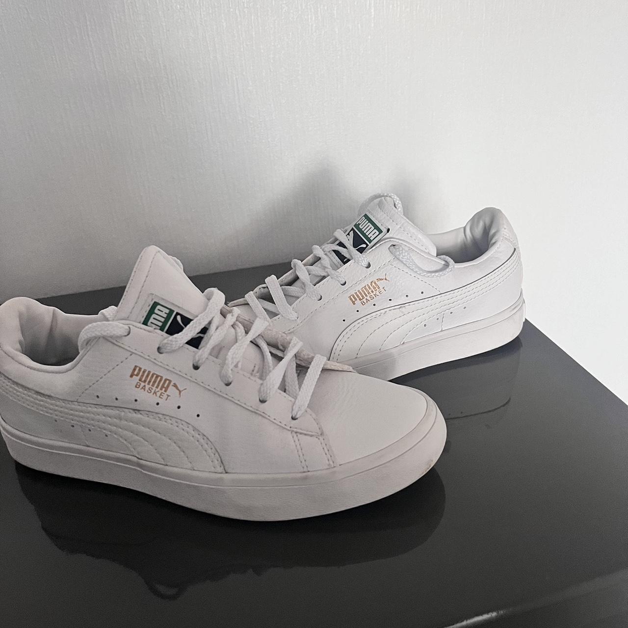 Women’s white puma trainers - Depop