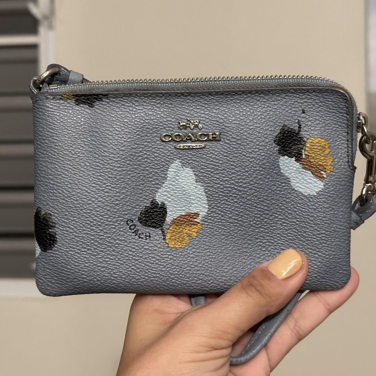 Light Blue Coach Wristlet Bag - Depop