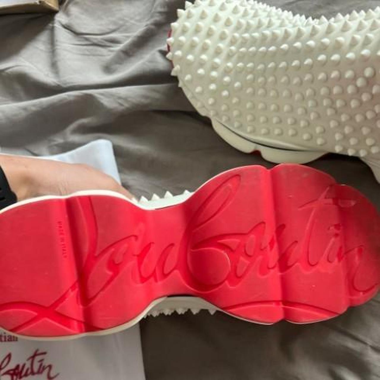 Christian Louboutin Black/Silver Louis Junior Spikes... - Depop