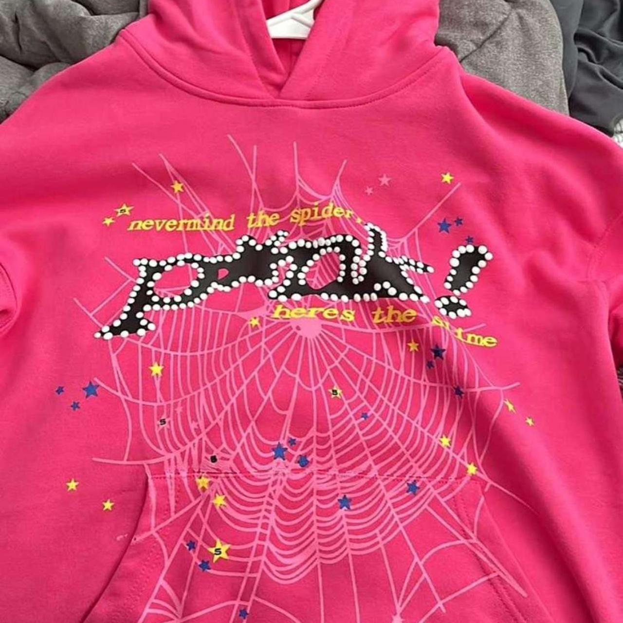 Pink Spider hoodie - Depop