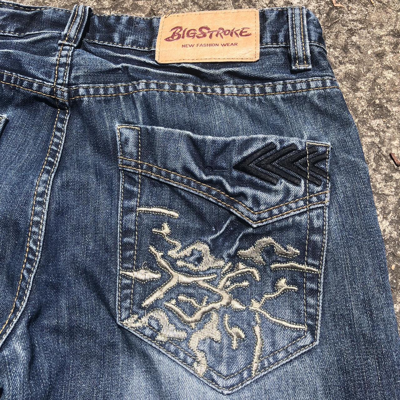 Repop JNCO style jeans with embroidered back pockets... | Depop