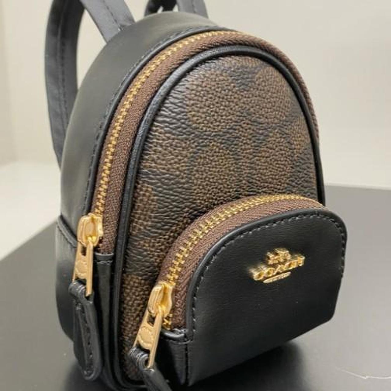 Coach Mini Court Backpack Bag Charm In Signature... - Depop