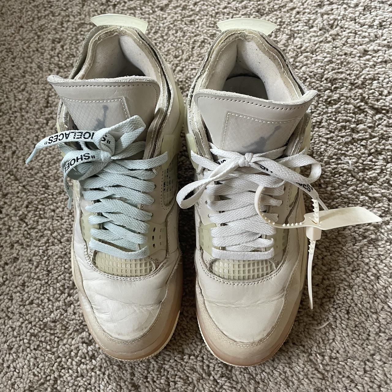 Off white x Jordan 4 ‘Cream sail’ Uk7 Very clean... - Depop