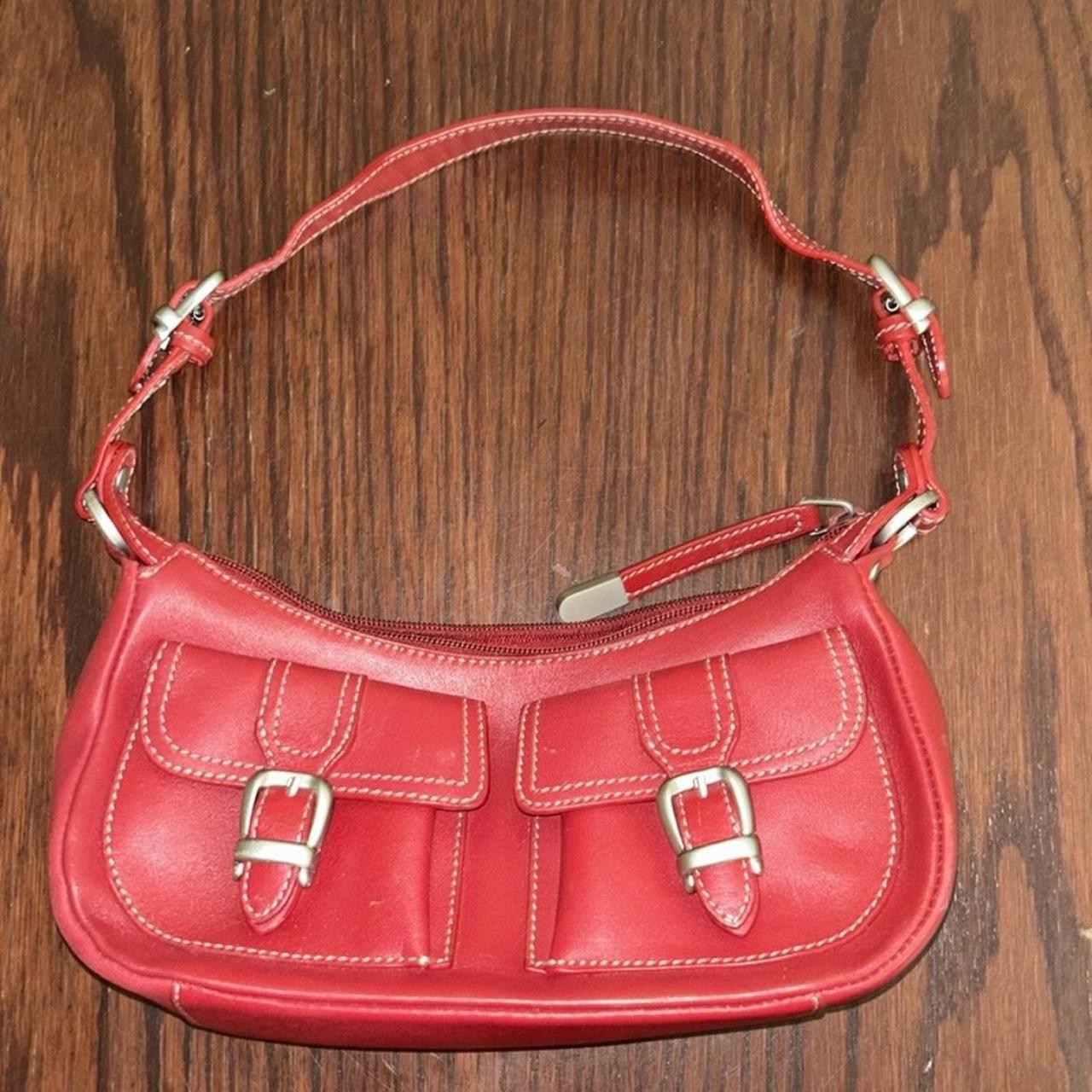 Kenneth Cole leather shoulder bag with silver... - Depop