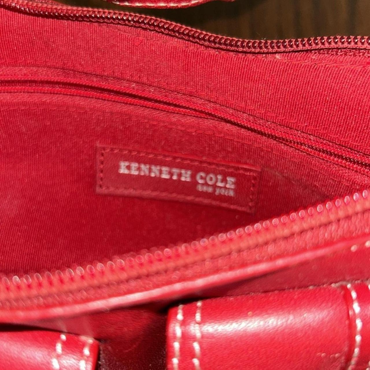 Kenneth Cole leather shoulder bag with silver... - Depop