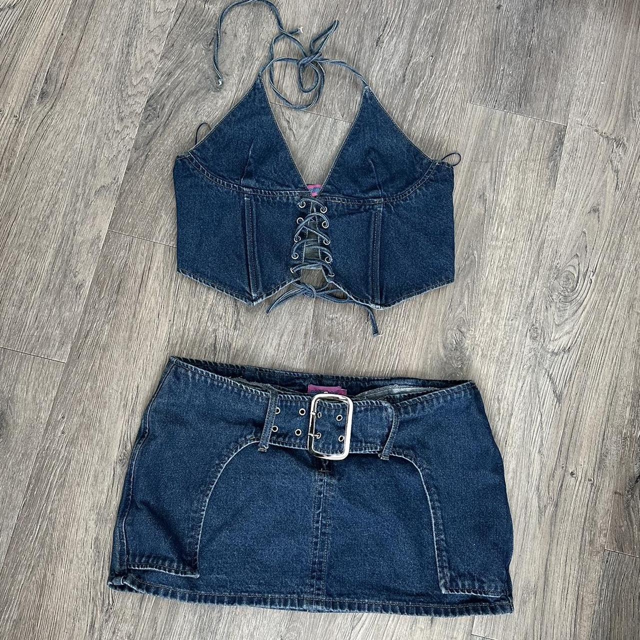 Blue edikted denim matching set! SOLD AS SET, both... - Depop