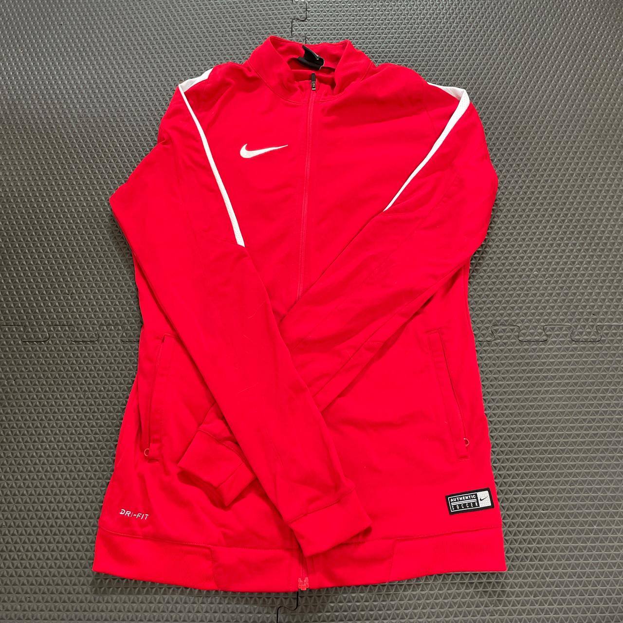Nike Dri-Fit red track jacket | Depop