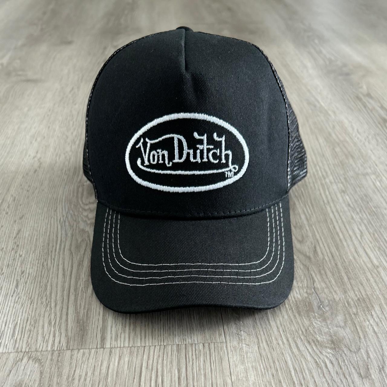 Von Dutch Black and White Trucker Hat Brand... - Depop