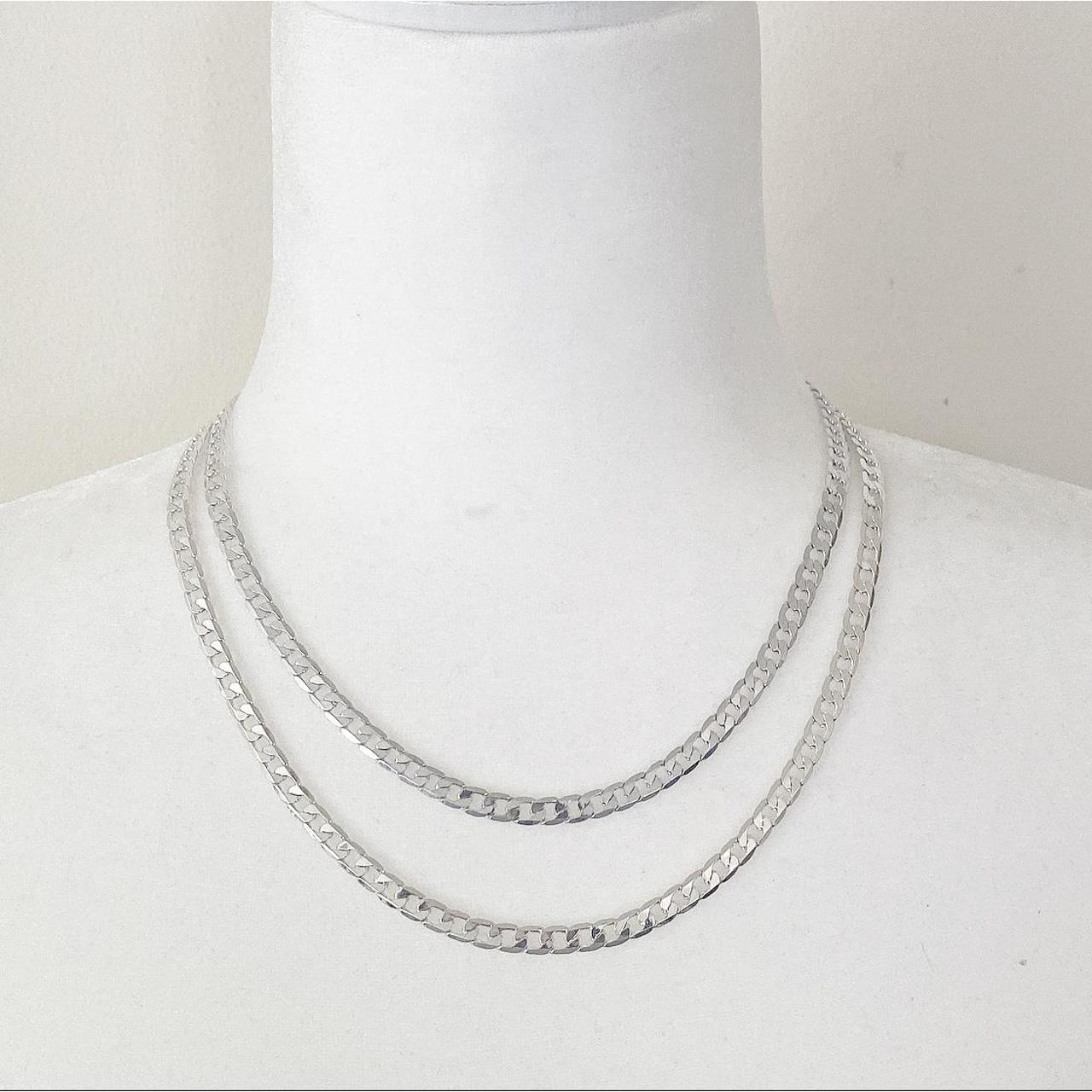 Thick 18” & 20” Cuban Silver Chains -5mm -Length:... - Depop