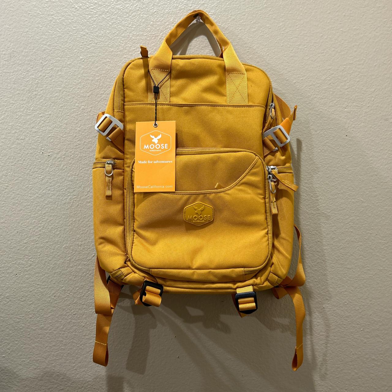 Moose - brand new yellow mustard backpack | can fit... | Depop