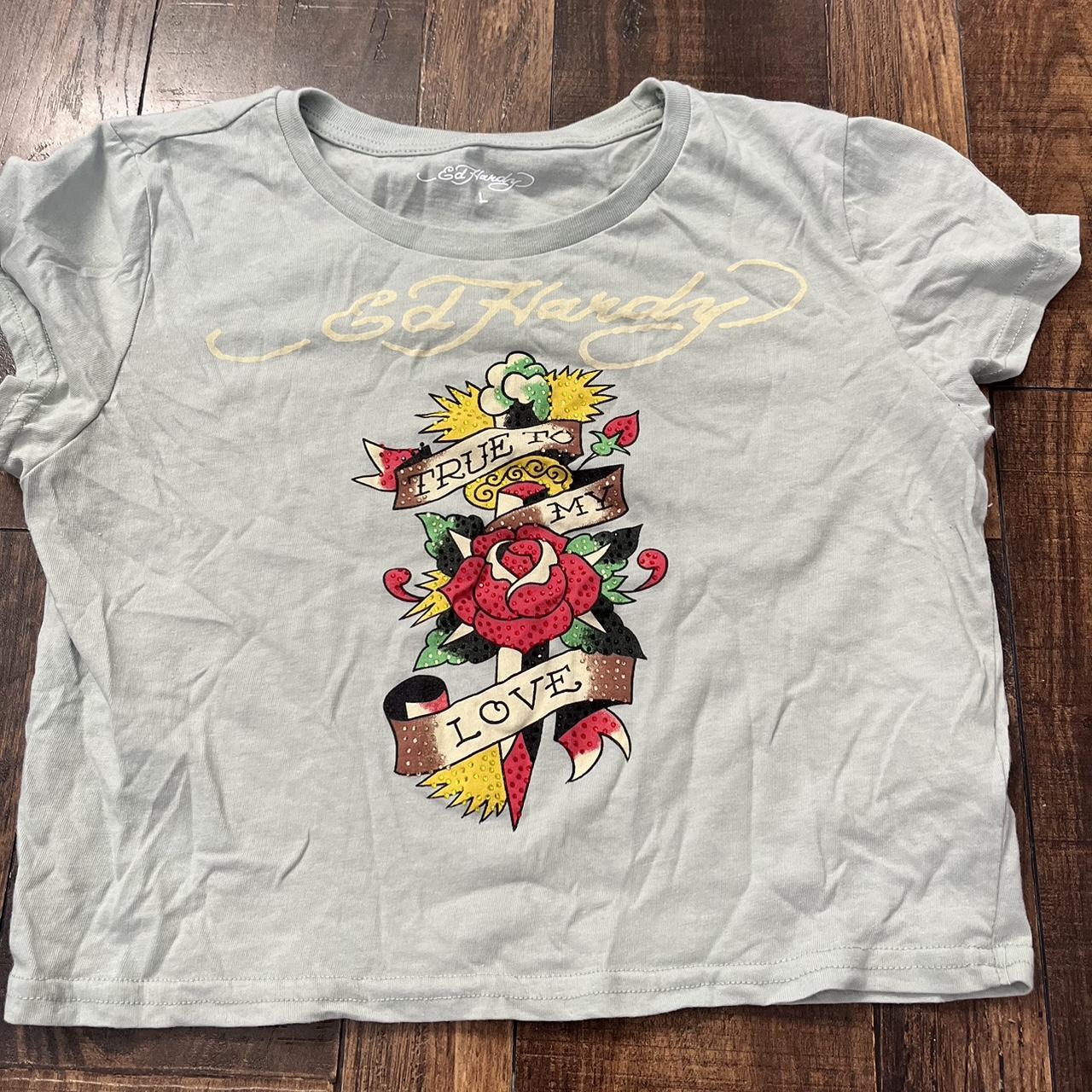 Ed Hardy baby tee. Worn once. message me with any... | Depop