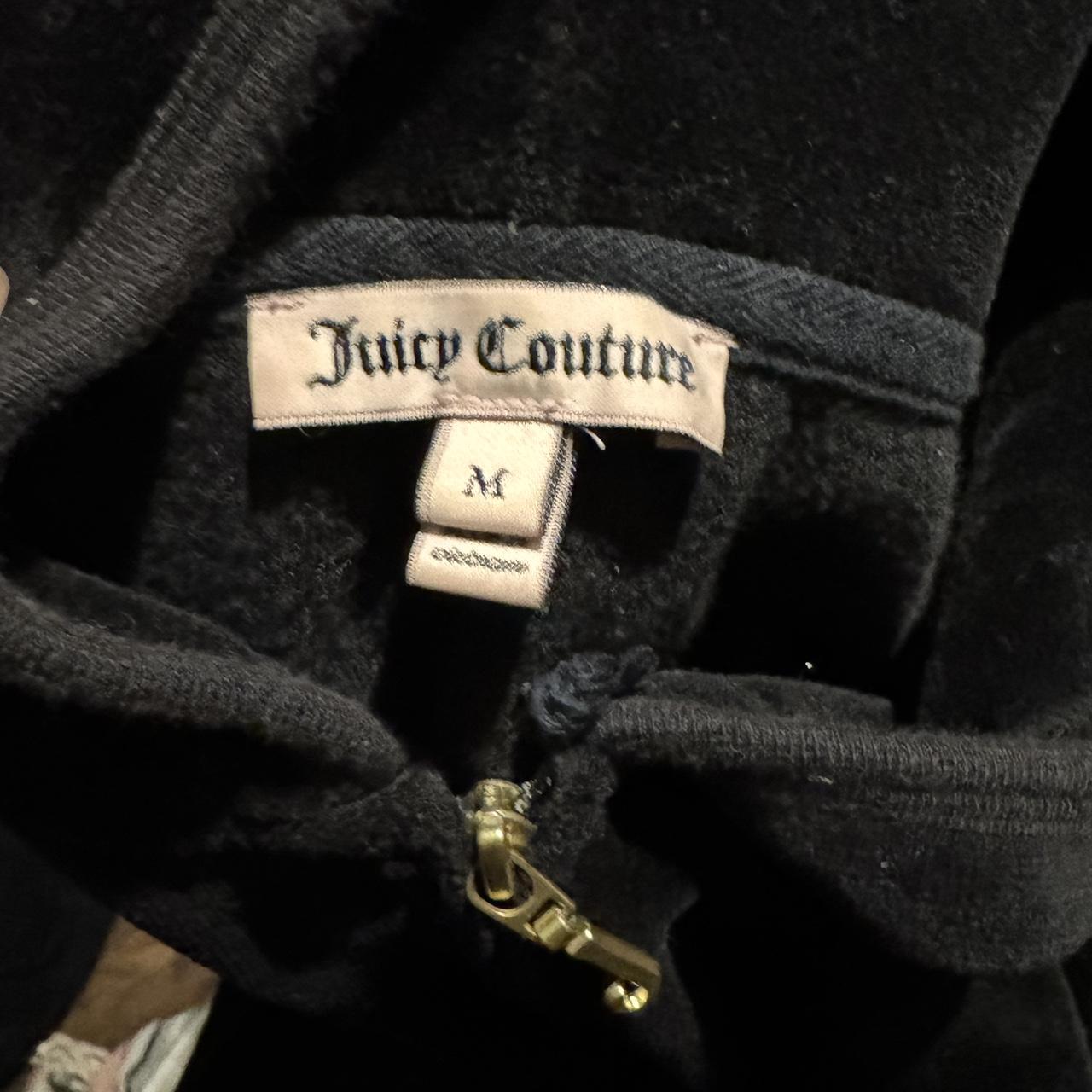 Vintage early 2000s Black velour juicy couture zip... - Depop