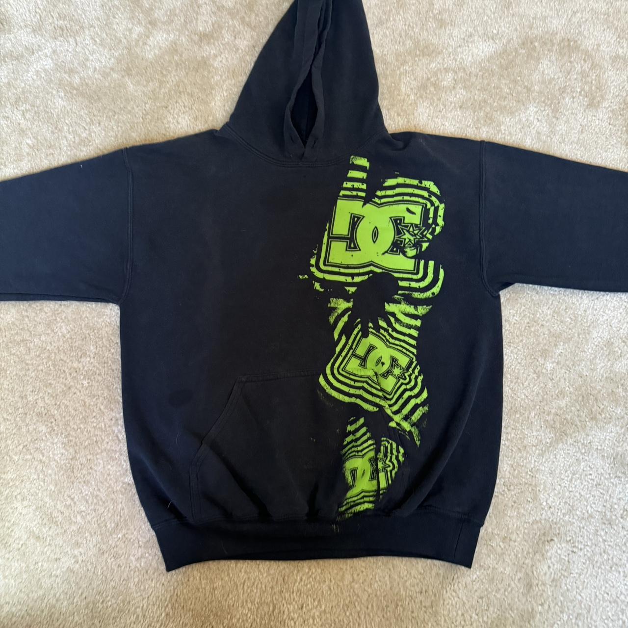 Vintage DC sweatshirt black and green size medium | Depop