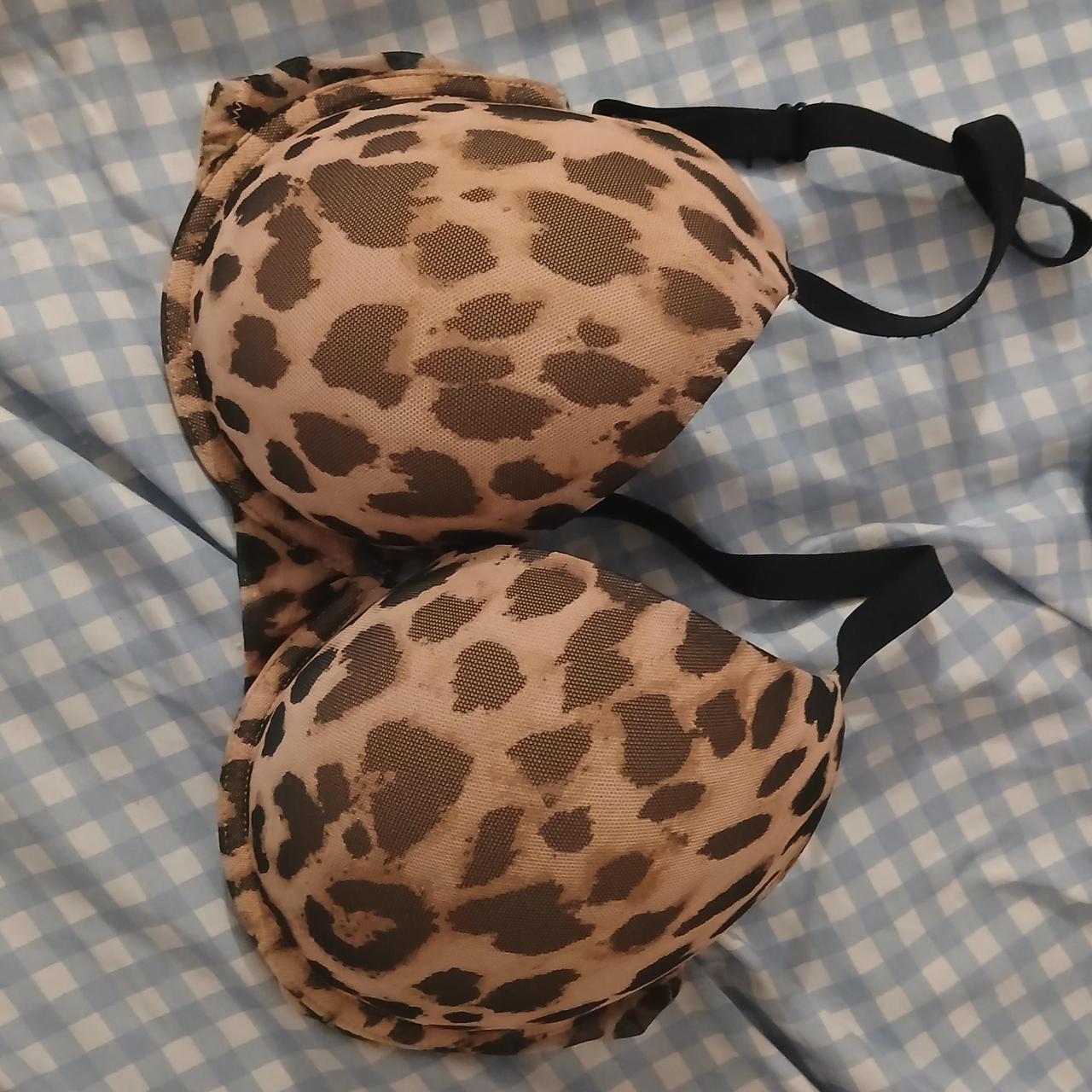 Victoria's secret Leopard print push up bra 32ddd,... | Depop