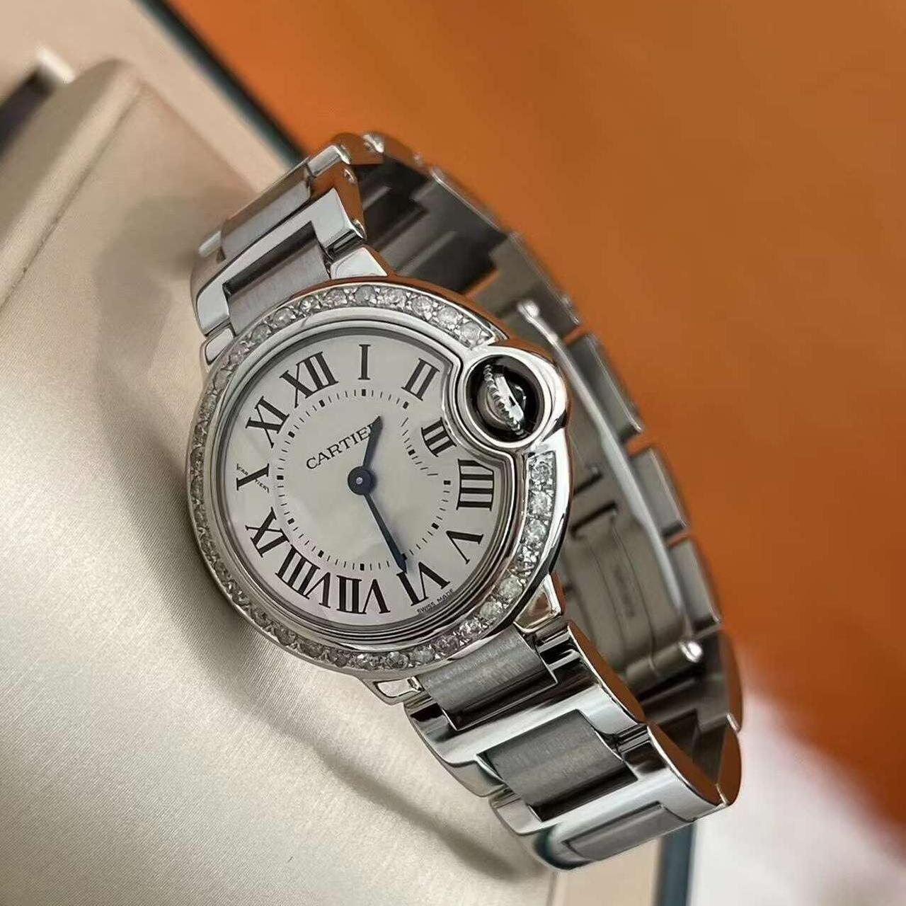 Cartier blue balloon single row diamond 28 quartz... - Depop