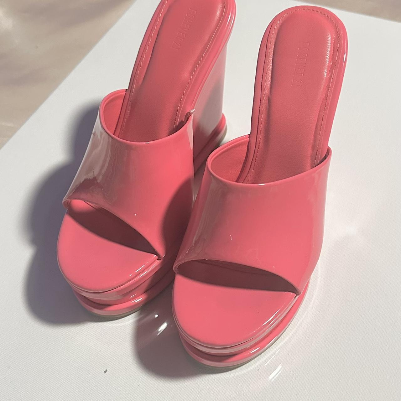 Hot pink shiny barbie platform wedges 💕 | Depop